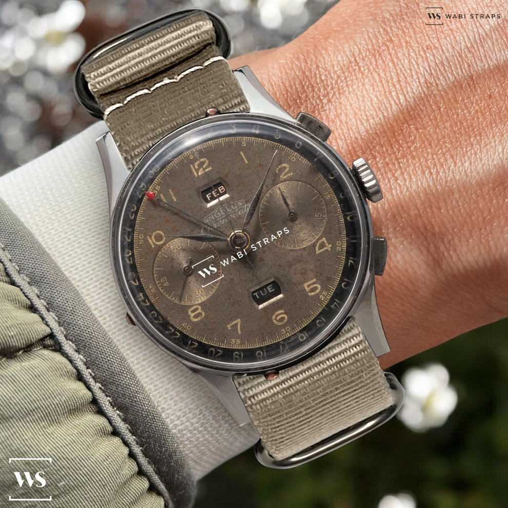 Beige Military 5-Ring Hardware NavSpec British Military Strap – wabistraps