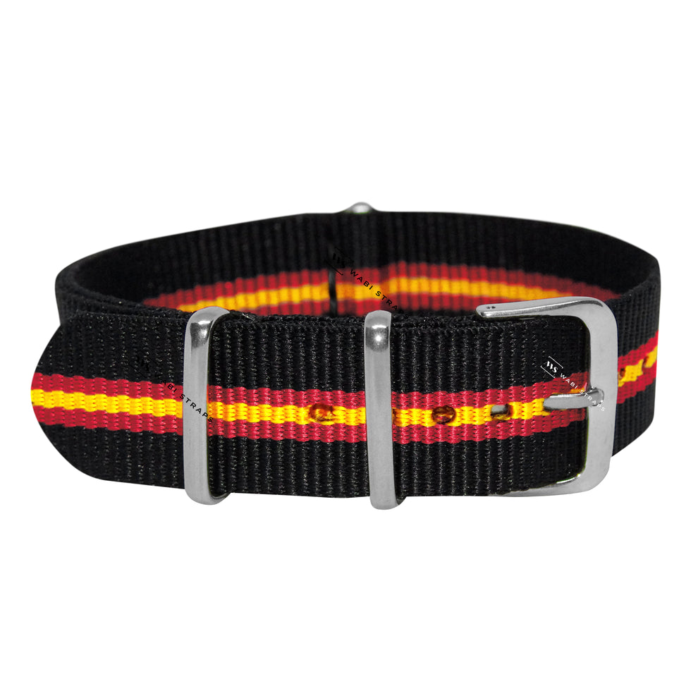 Black, Red & Yellow Regimental British Military Watch Strap – wabistraps
