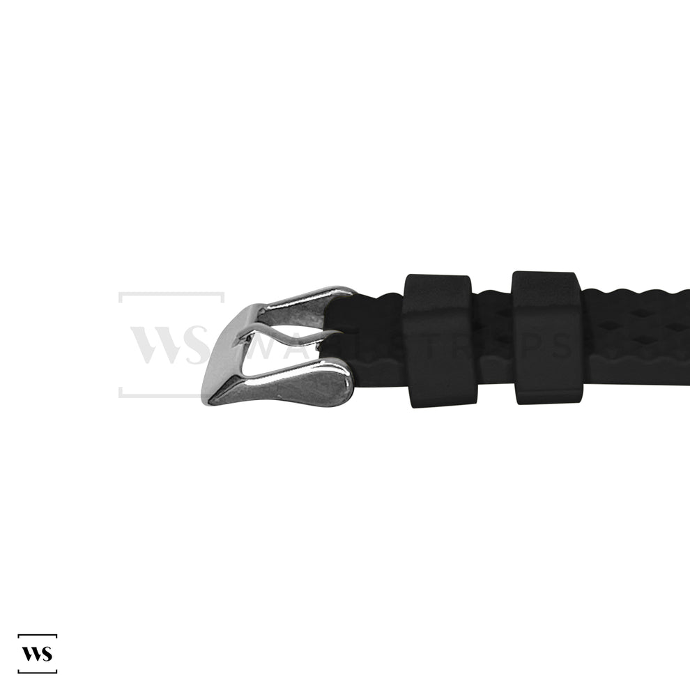 Black Premium Textured FKM Rubber Strap – wabistraps