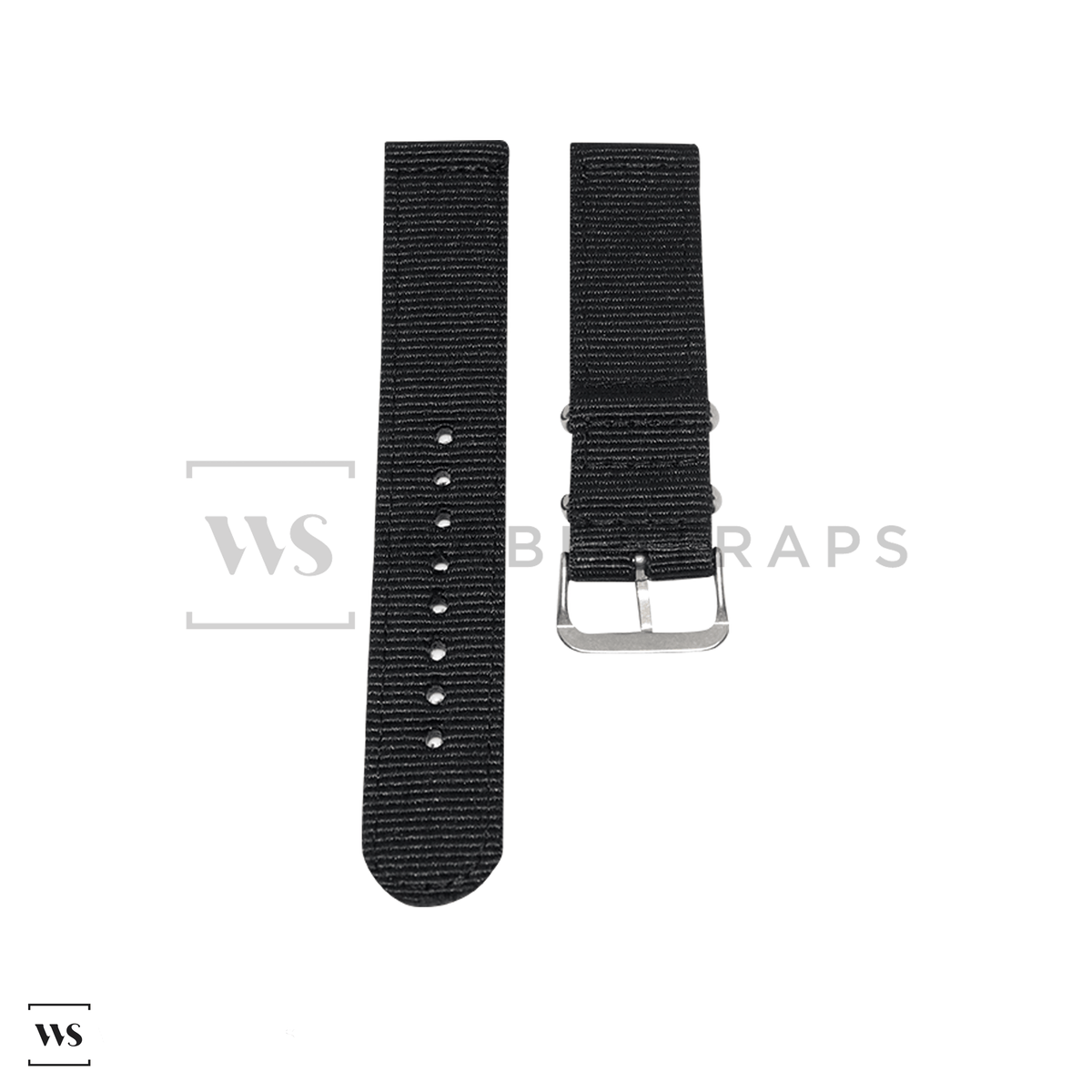 Black Basic Two Piece MilSpec Strap - wabistraps
