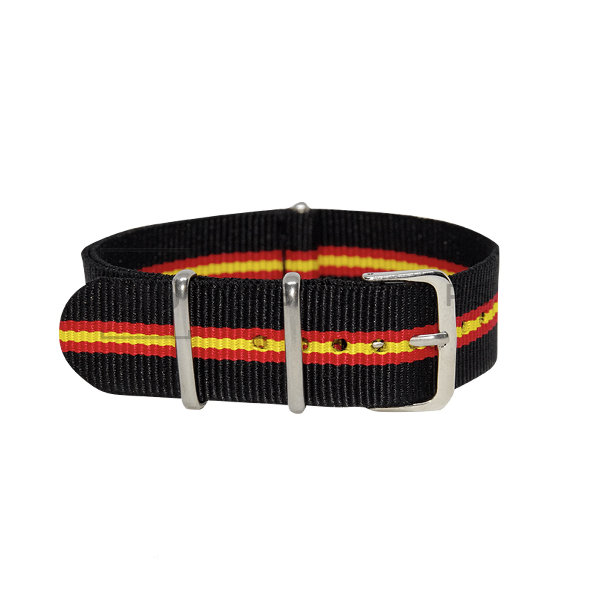 Black, Red & Yellow Regimental British Military Watch Strap - wabistraps