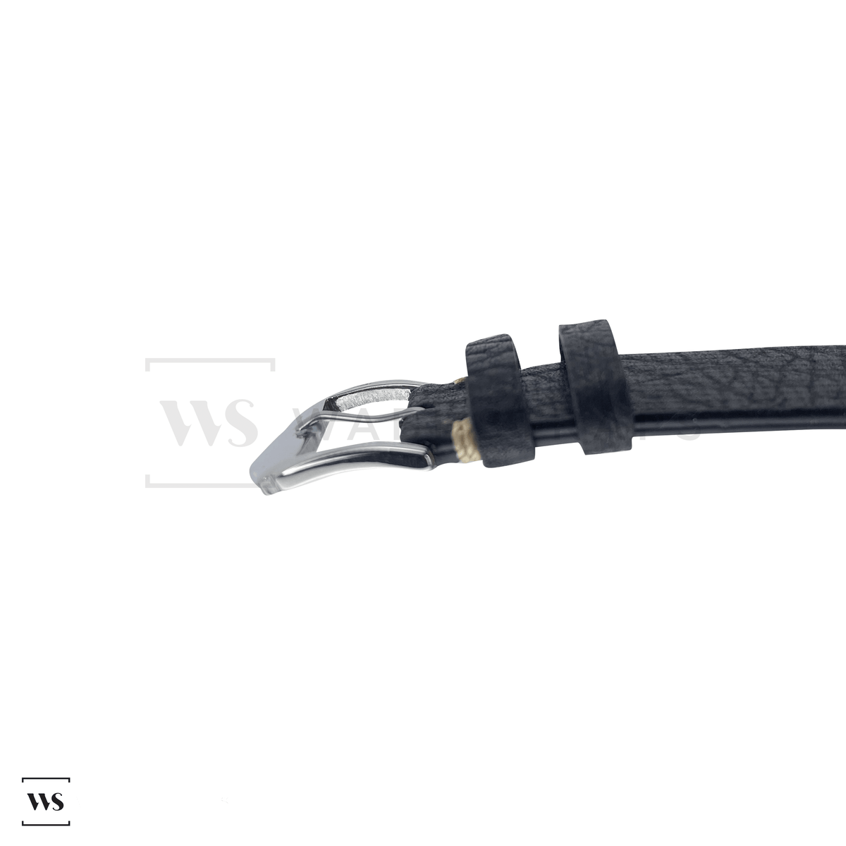 Black Cracked Leather Watch Strap - wabistraps