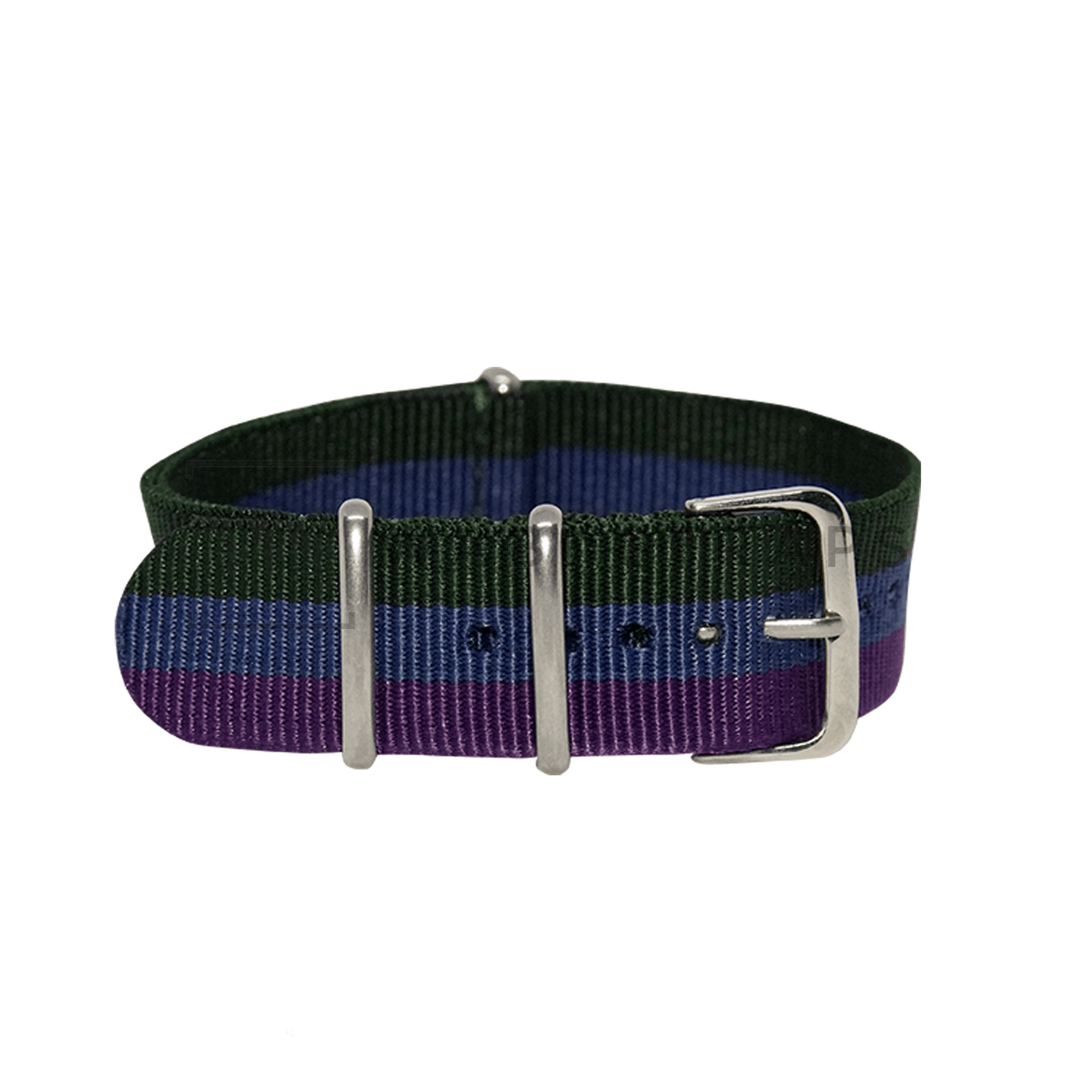 Dark Green, Blue & Purple Classic British Military Watch Strap - wabistraps