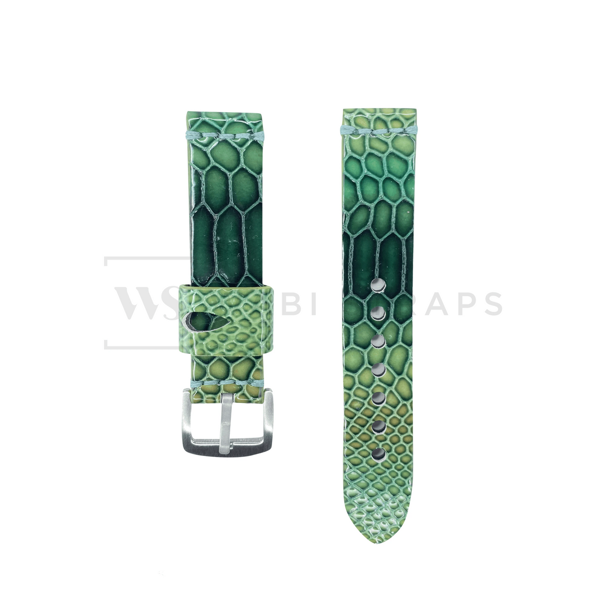 Green Python Rubber Watch Band - wabistraps