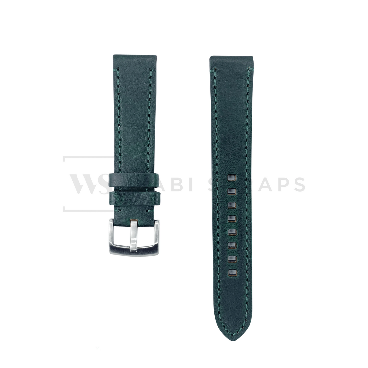 Green Thick Leather Watch Strap - wabistraps