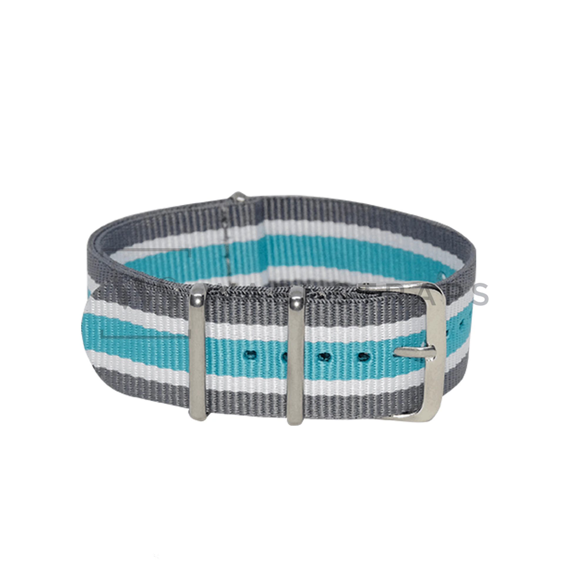 Grey, White & Turquoise Retro British Military Watch Strap - wabistraps