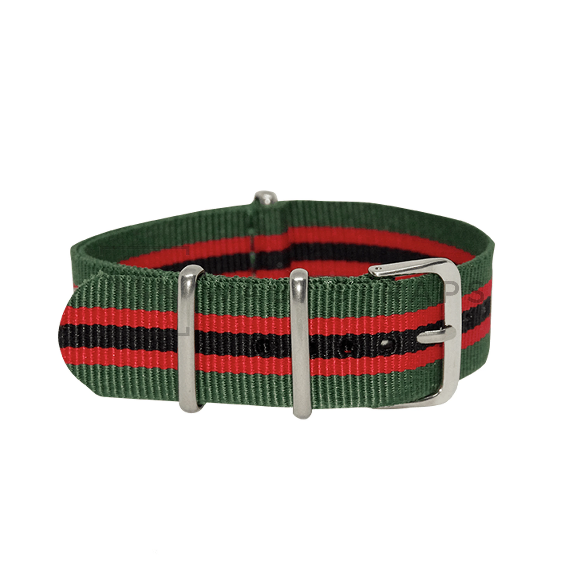 Green, Red & Black Regimental British Military Watch Strap - wabistraps