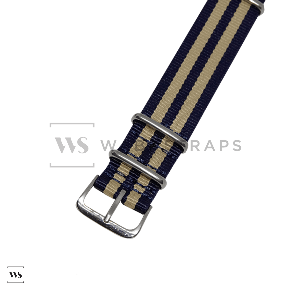 Navy Blue & Beige Ballistic British Military Watch Strap - wabistraps