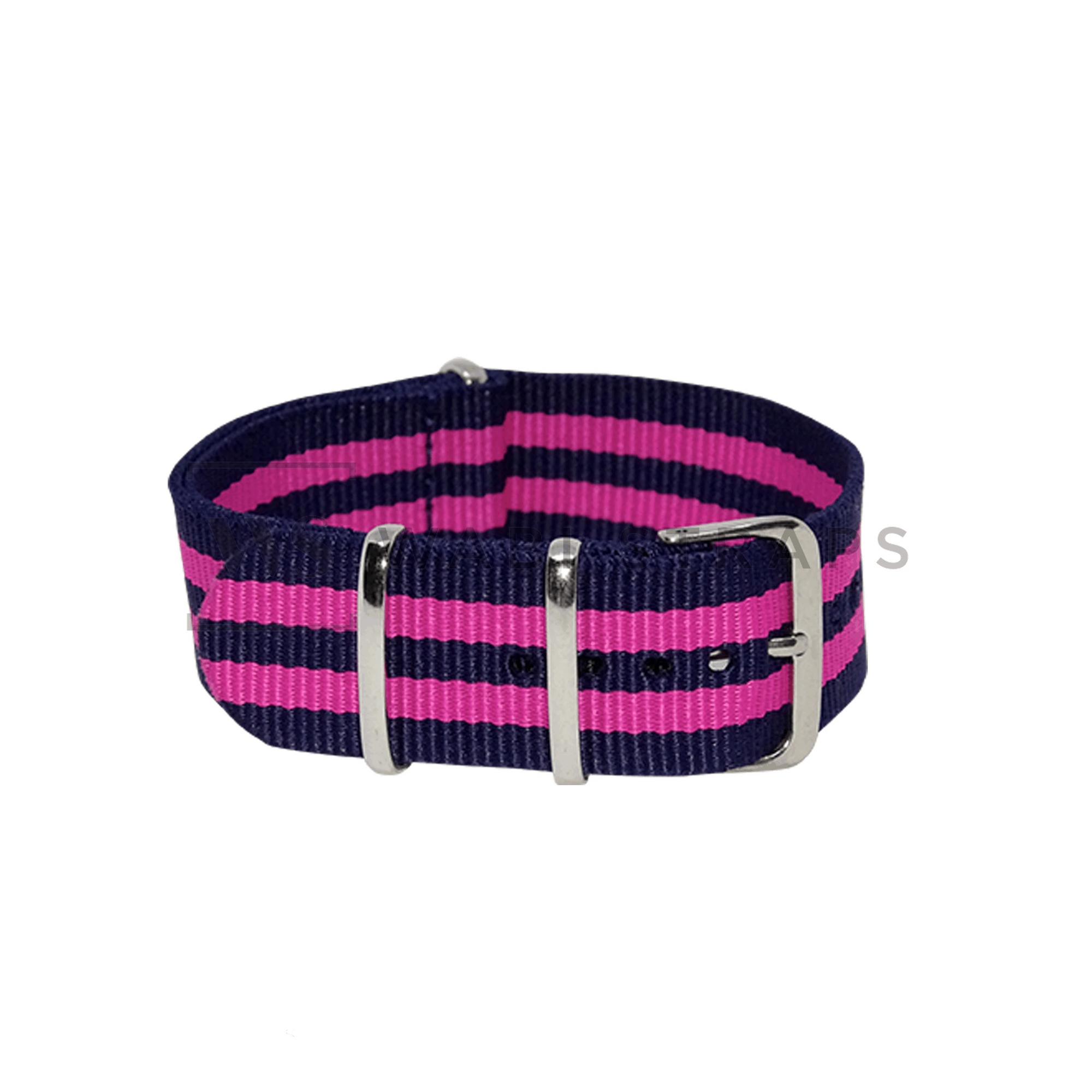 Navy Blue & Magenta Ballistic British Military Watch Strap - wabistraps