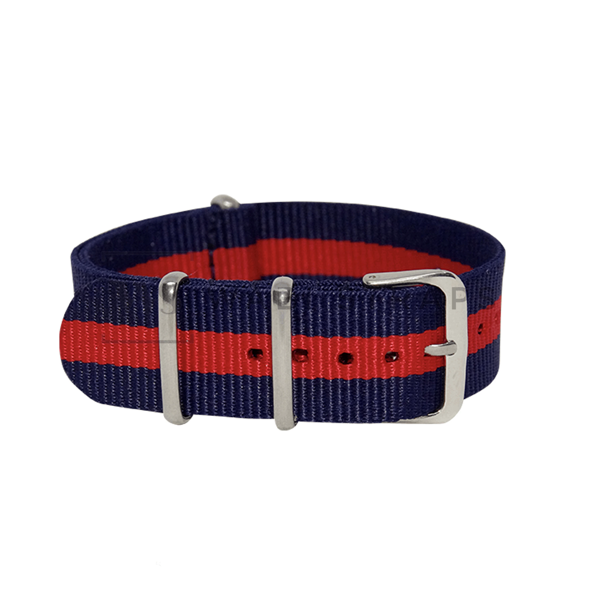 Navy Blue & Red Classic British Military Watch Strap - wabistraps