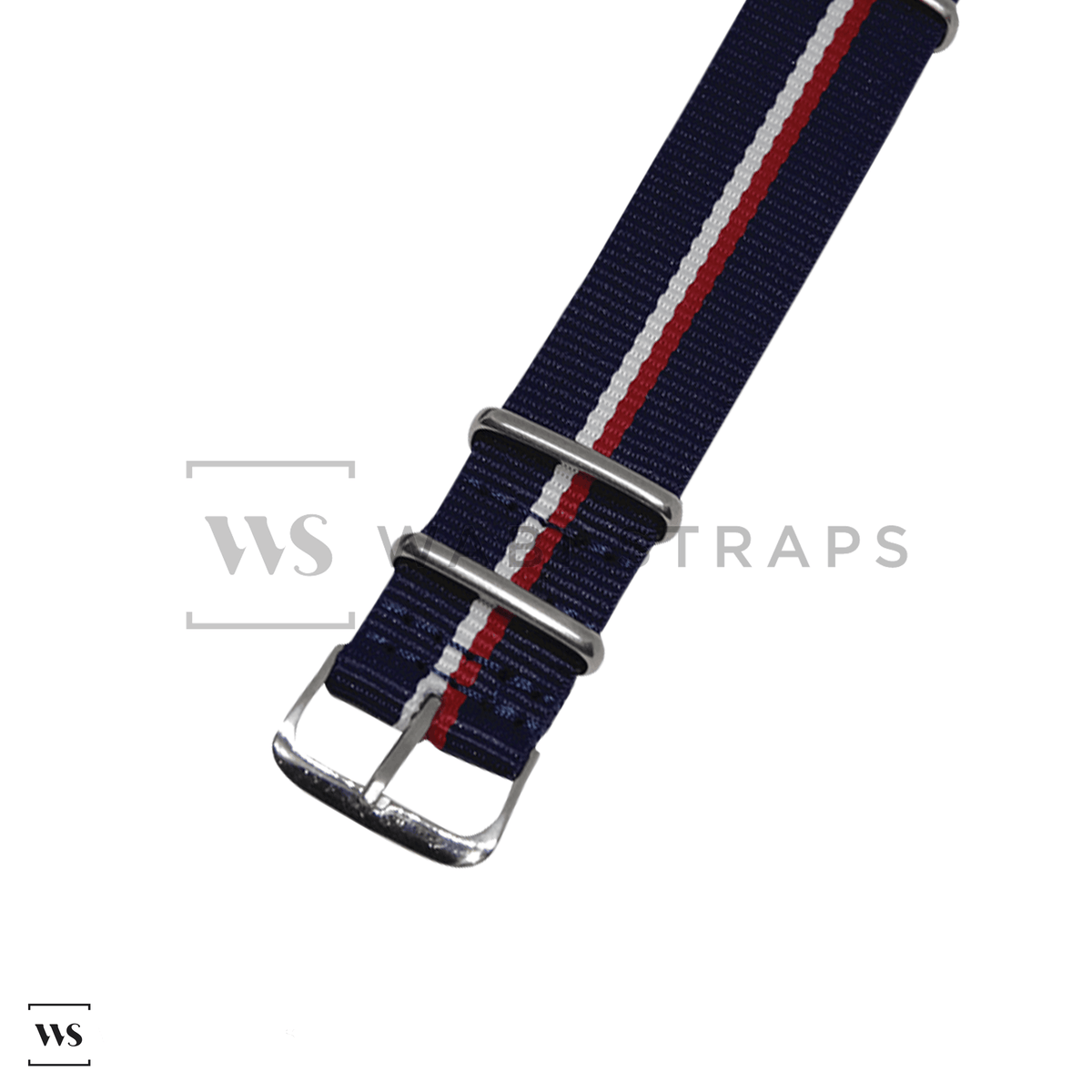Navy Blue & Red/White Diver British Military Watch Strap - wabistraps