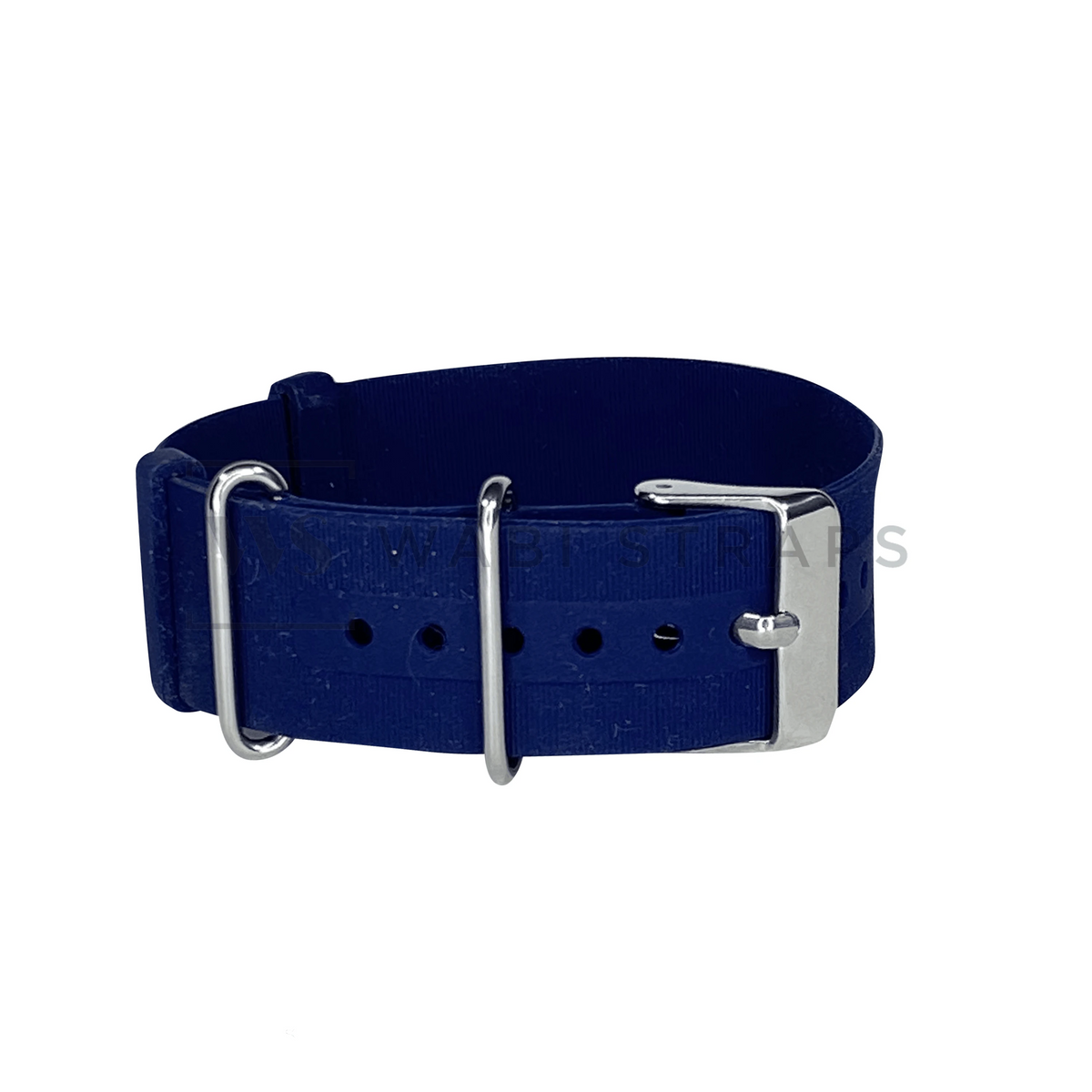 Navy Blue Rubber Single Pass Strap - wabistraps
