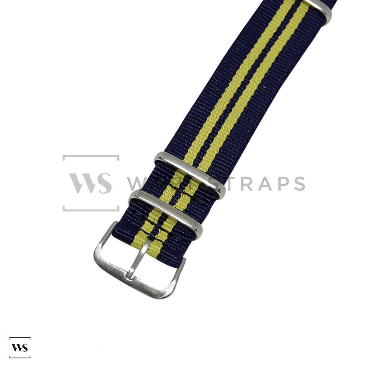 Navy Blue & Yellow Regimental British Military Watch Strap - wabistraps