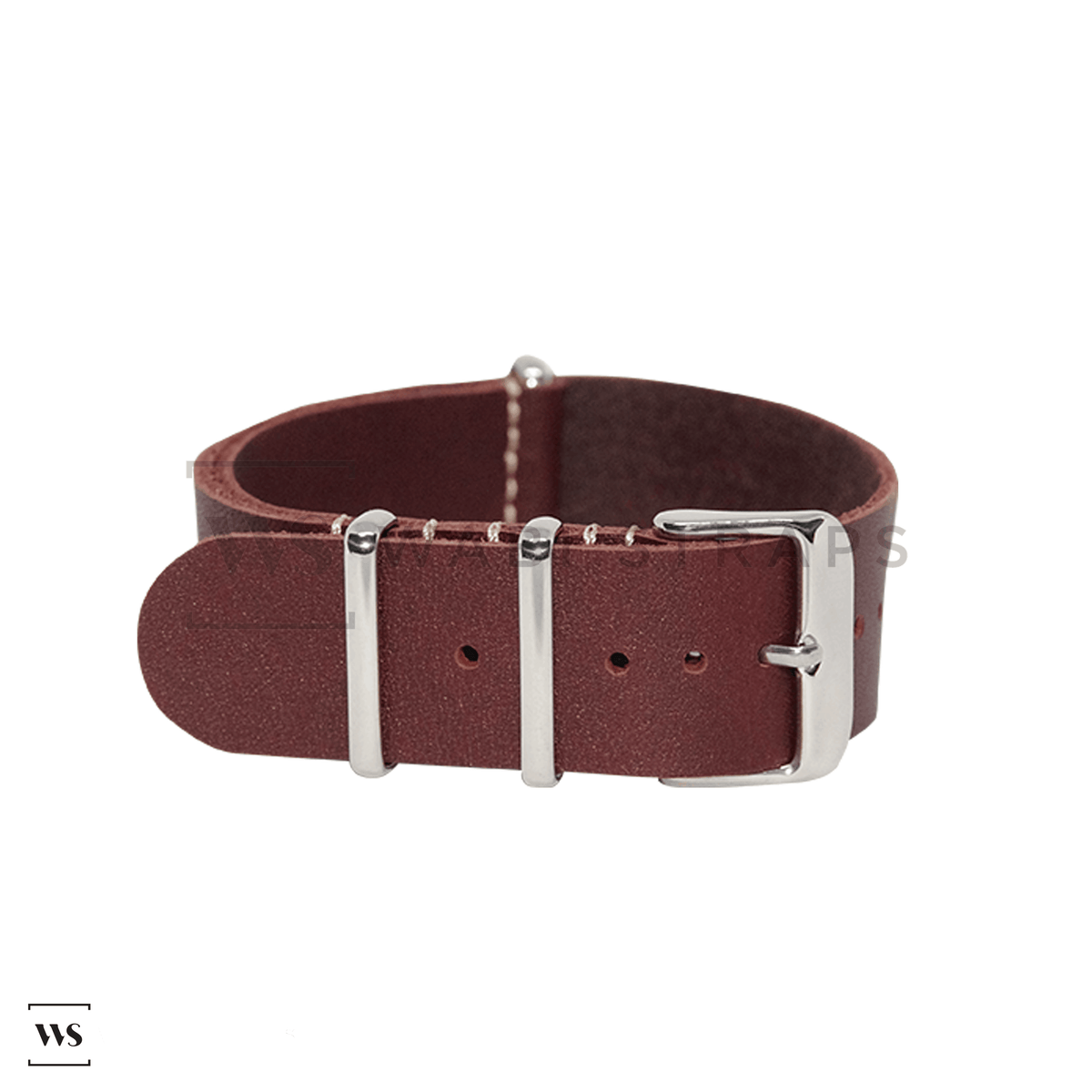 Mahogany Crazy Horse Leather One-Piece Watch Strap - wabistraps