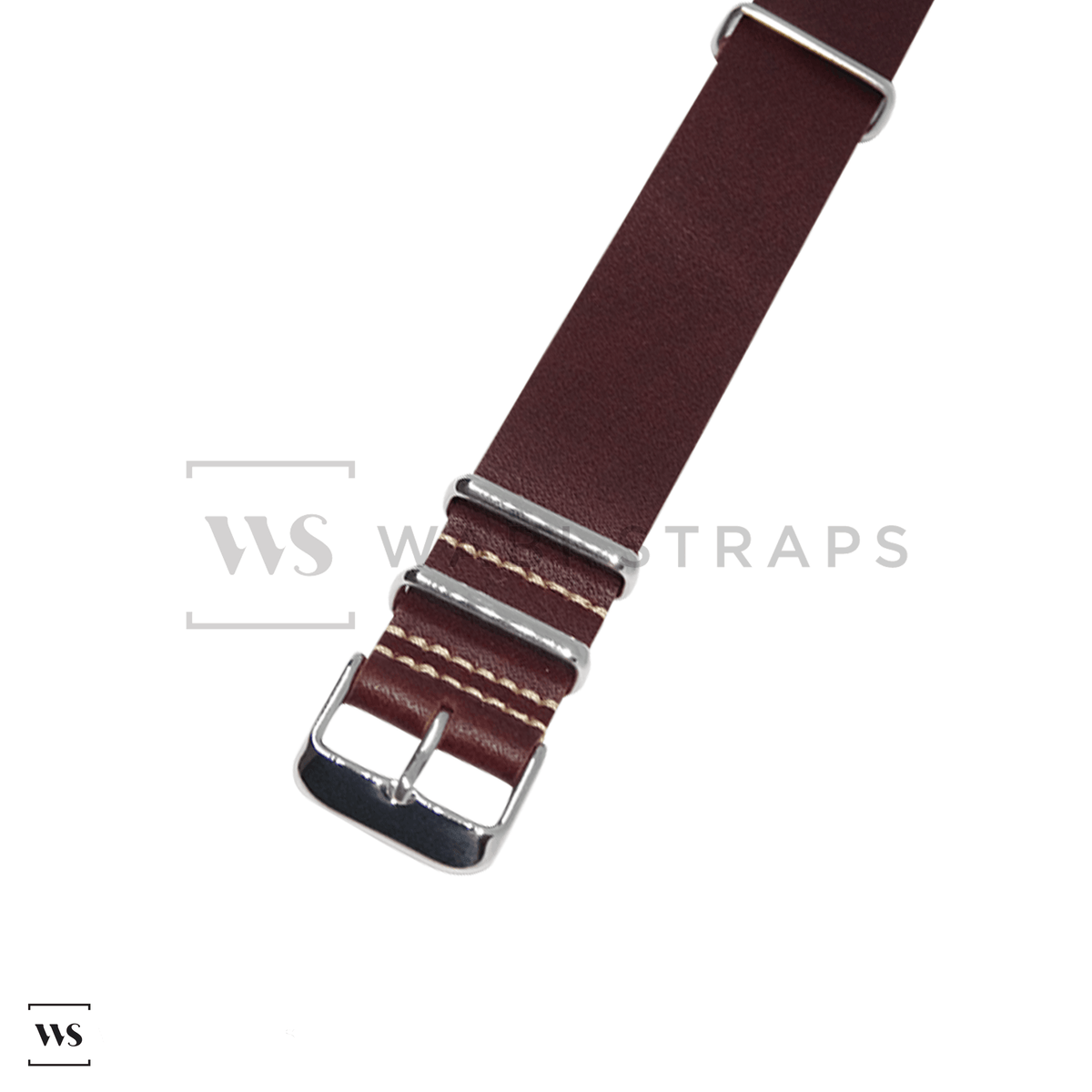 Mahogany Crazy Horse Leather One-Piece Watch Strap - wabistraps