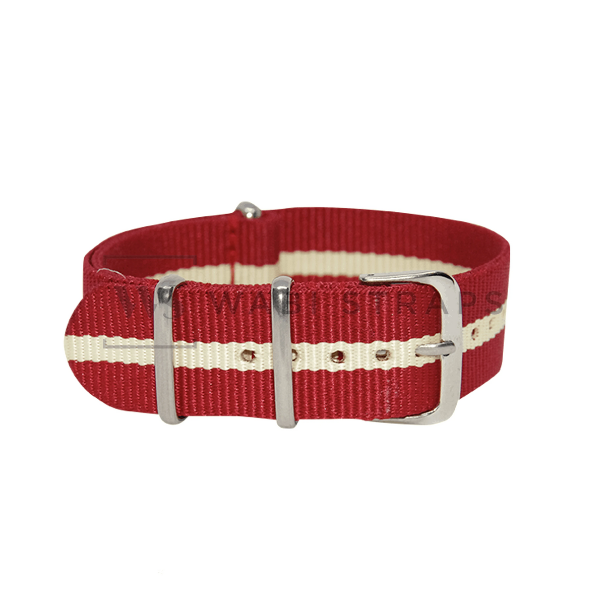 Red & Beige Diver British Military Watch Strap - wabistraps