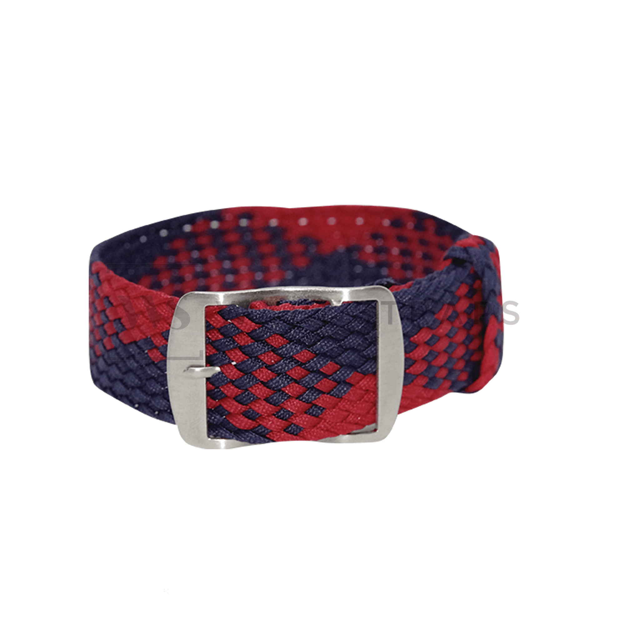Red & Blue Braided Perlon Strap - wabistraps