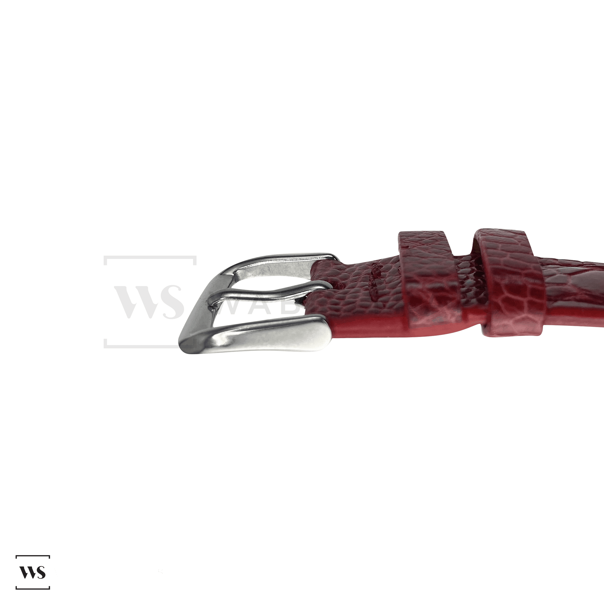 Red Ostrich Handcrafted Leather Strap - wabistraps