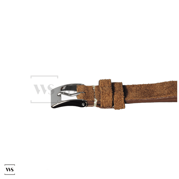 Tobacco Brown Velvet Watch Strap - wabistraps